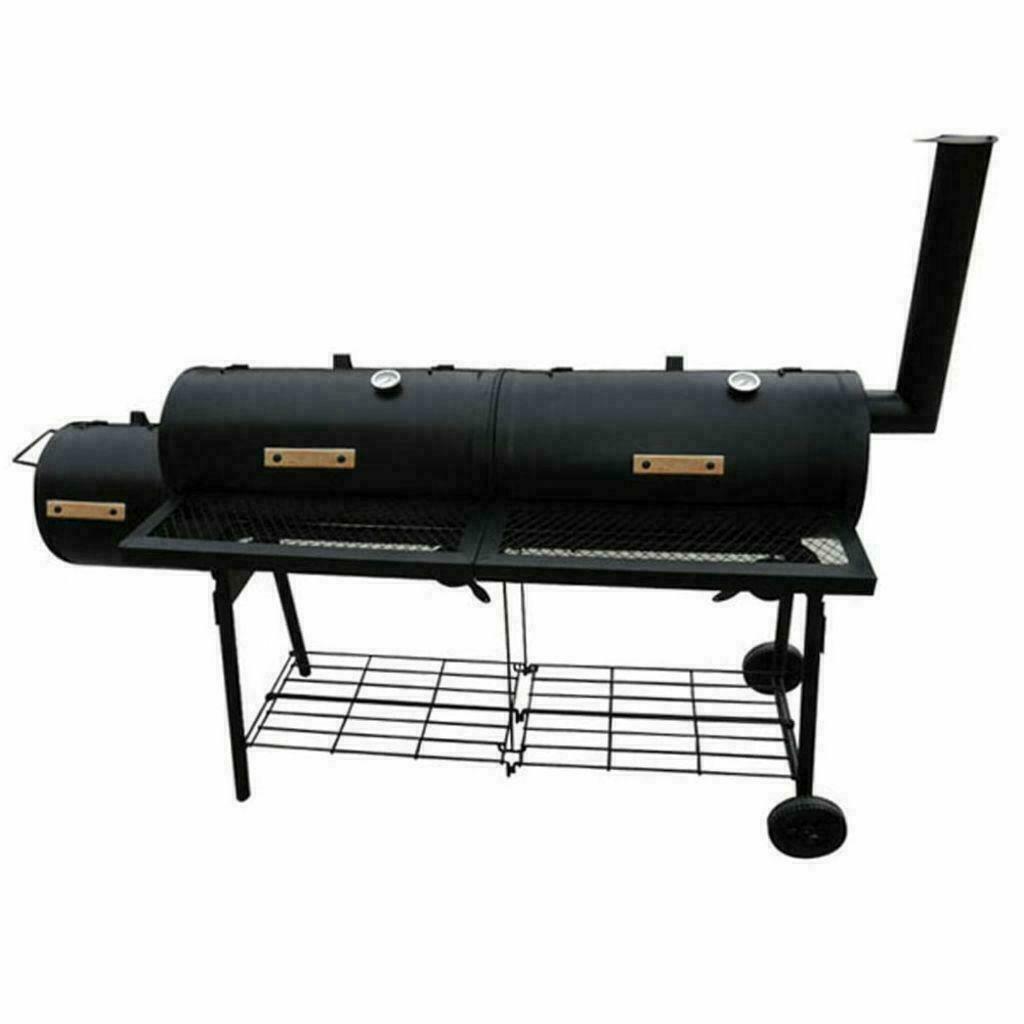 ② Grote XXL Houtskool BBQ-Smoker 173 x 51 x 141 cm (L x B x H ...