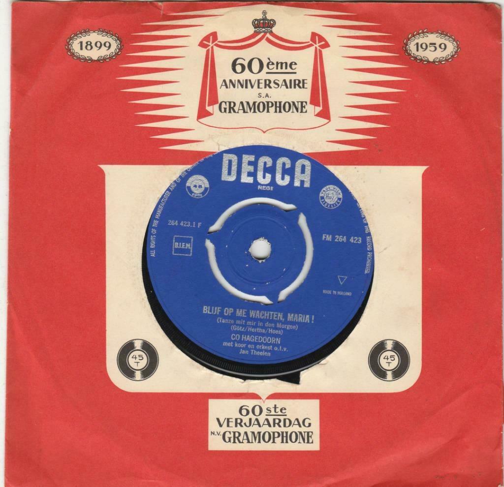 ② 45T: Co Hagedoorn: Blijf op me wachten, Maria — Vinyles ...