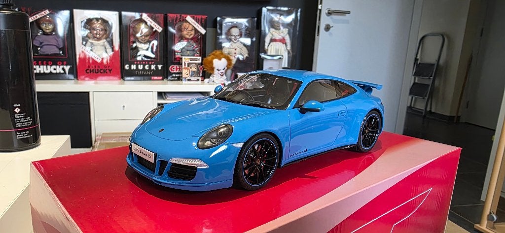 ② Porsche 911 (991) Carrera 4S bleue RHD 1:18 GT-SPIRIT — Voitures ...