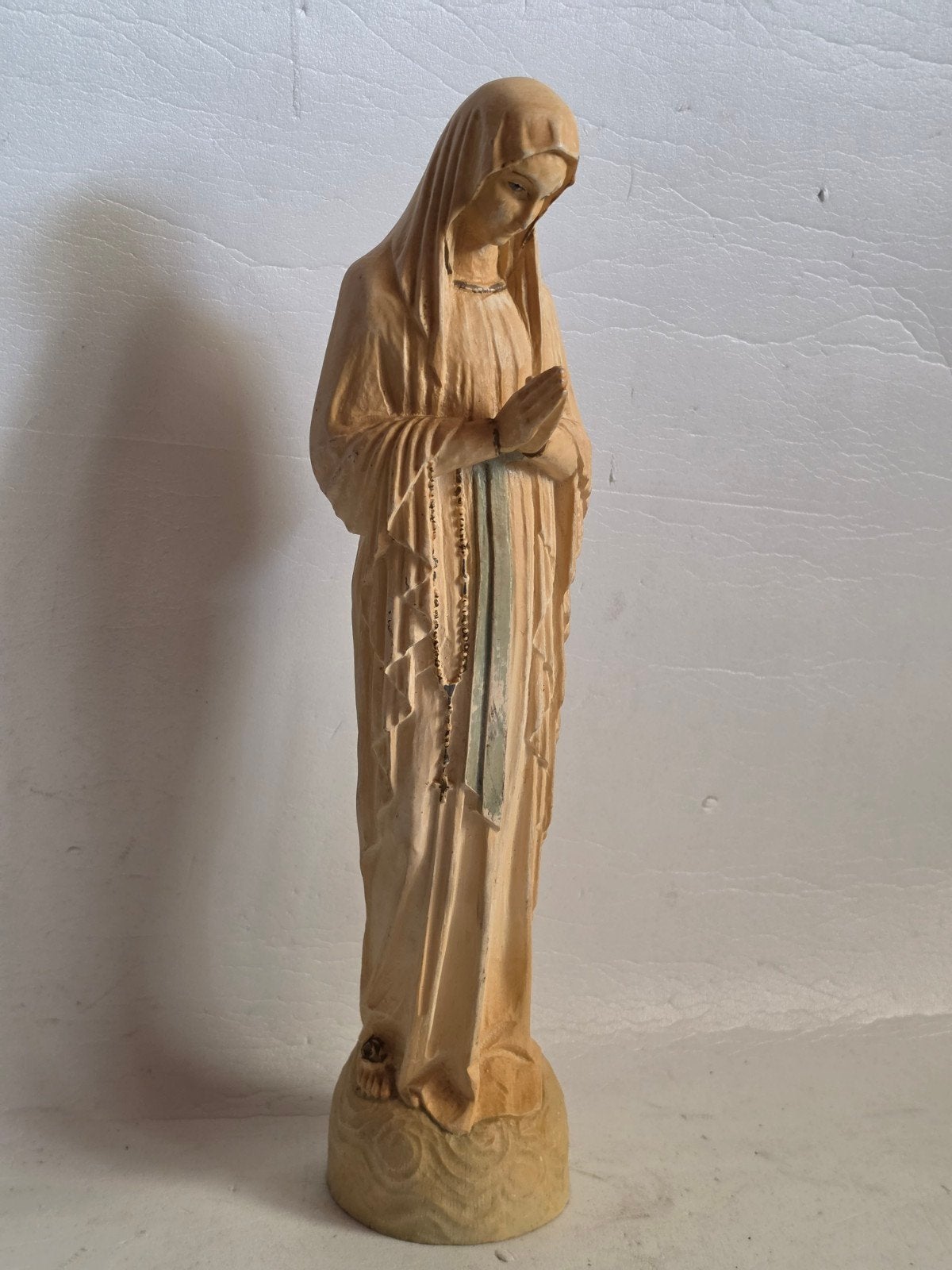 ② 37cm - Antique statue of the virgin mary our lady of lourdes ...