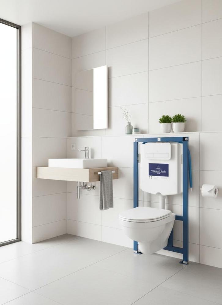 ② Bâti support + WC suspendu Villeroy & Boch + cuvette blanche ...