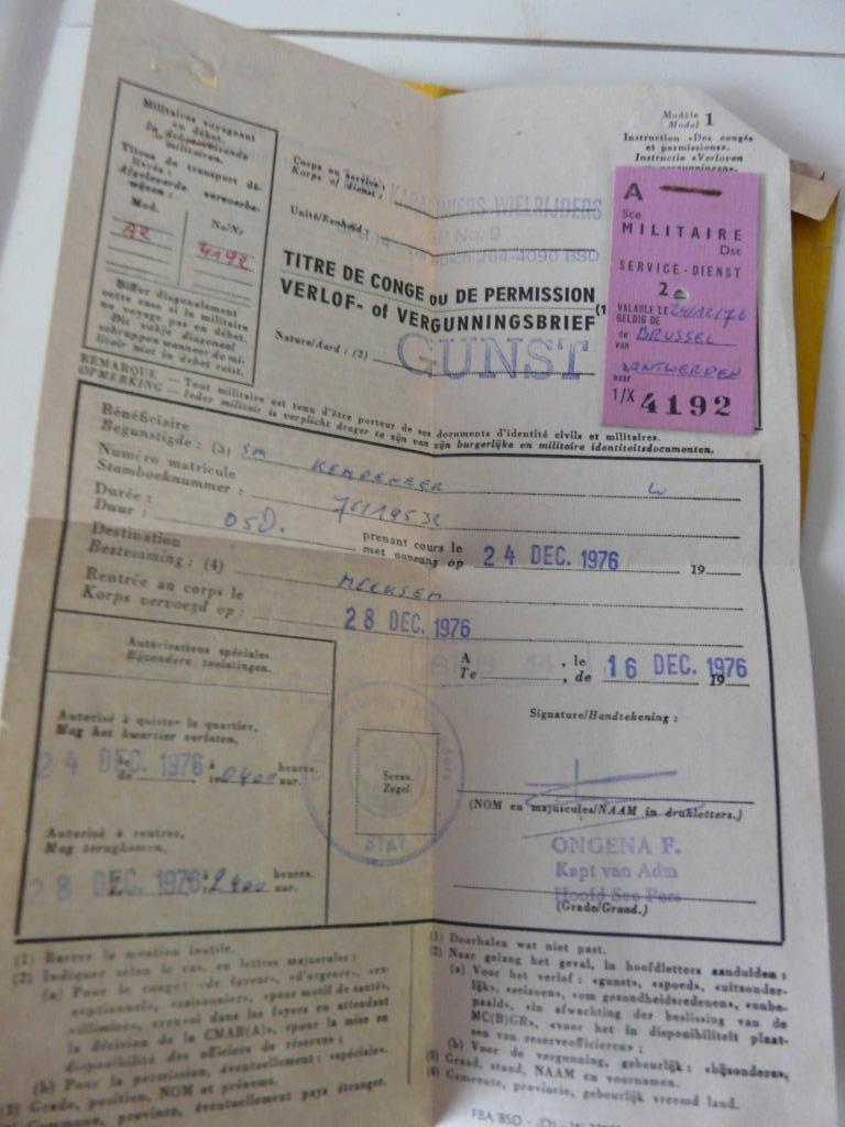 ② ABL landmacht uit 1976: verlofbrief + dienstbriefkaarten ...