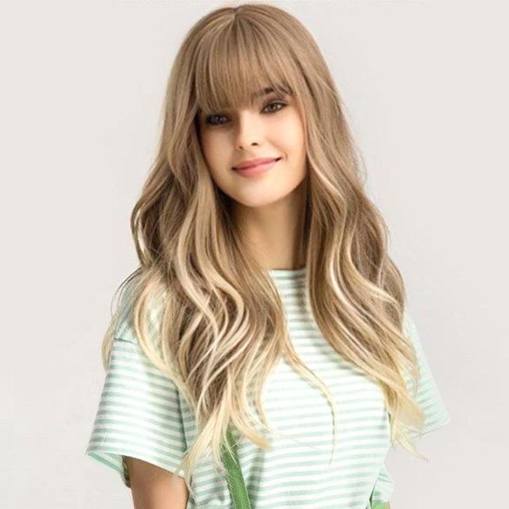 ② Pruik lang haar met grove slag en lichtblonde punten model 2 — Beauté ...