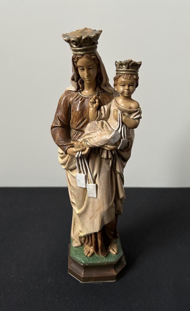 ② Heel mooi Beeldje : Maria van de berg Karmel - 24,50cm — Antiek | Religieuze voorwerpen — 2dehands