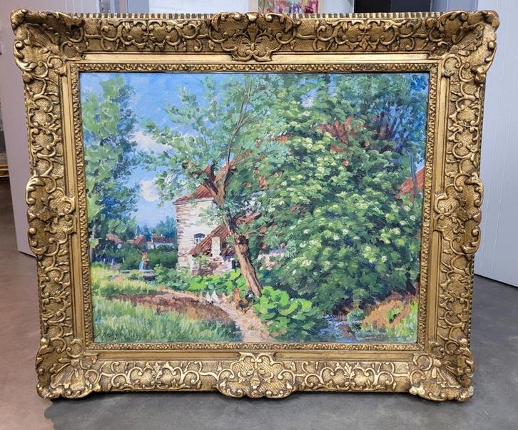 ② Alfred HAZLEDINE, boerin met kippen bij de hoeve — Kunst ...