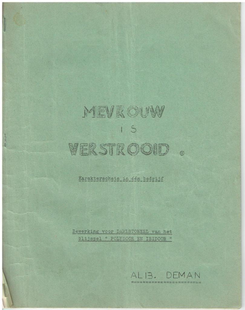 ② Boek-Toneeltekstboekje "Mevrouw is verstrooid" — Kunst en Cultuur ...