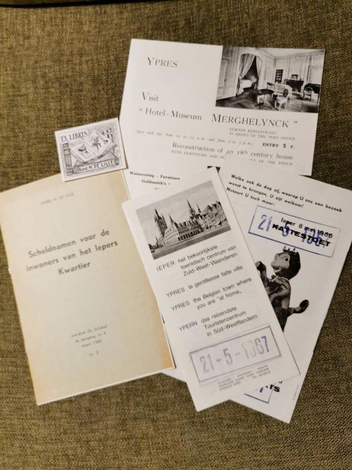 ② Ex Libris Karel M. De Lille. Pakketje Ieper, Iepers kwartier ...