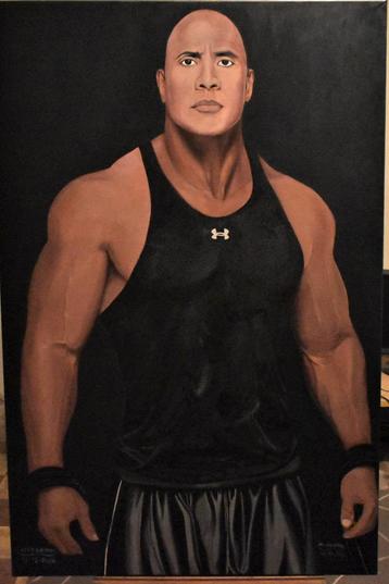 ② Dwayne Johnson portrait painting, by Joky kamo — Art | Peinture ...