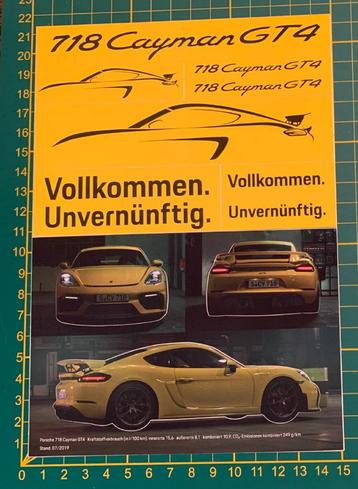 ② Stickerblad A5 Porsche 718 Cayman GT4 — Stickers — 2dehands