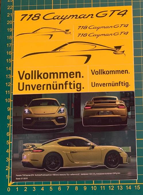 ② Stickerblad A5 Porsche 718 Cayman GT4 — Stickers — 2dehands