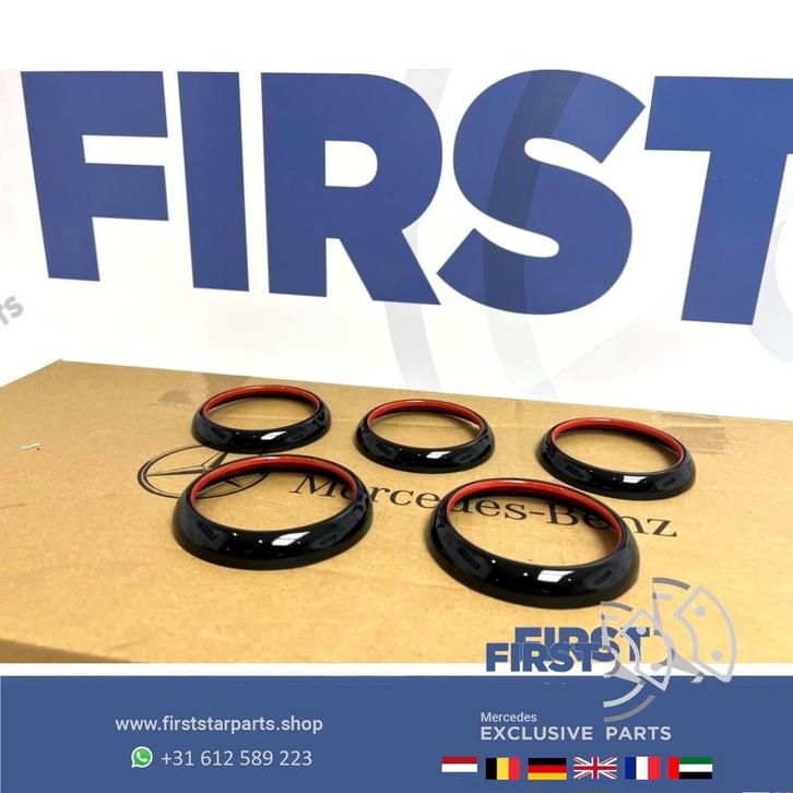 ② RODE AMG LUCHTROOSTERS voor Mercedes W176 W117 W156 A45 CLA4 ...