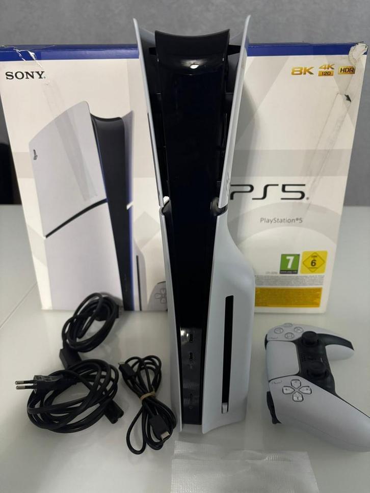 ② Ps5 slim disk edition 1TB met doos en alle kabels — Consoles de jeu ...