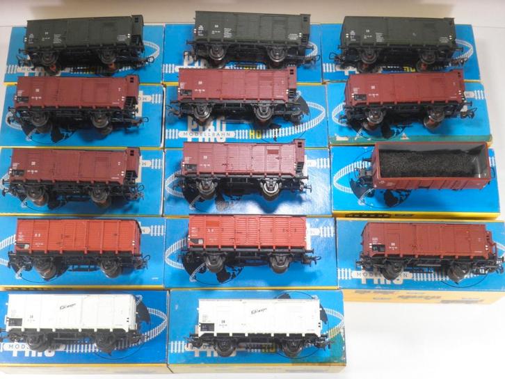 ② Wagons de fret Piko 14 DR — Trains miniatures | HO — 2ememain