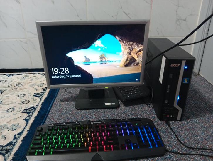 ② Complete computer set-acer veriton PC+ monitor+toetsenbord — Desktop Pc's — 2dehands