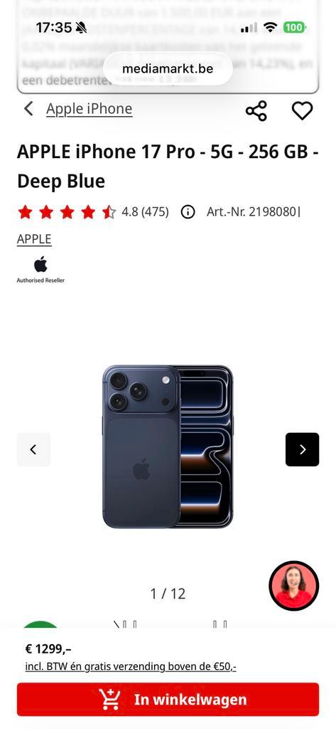 ② TE KOOP – NIEUWE Apple iPhone 17 Pro (256 GB) – Deep Blue — Mobiele ...