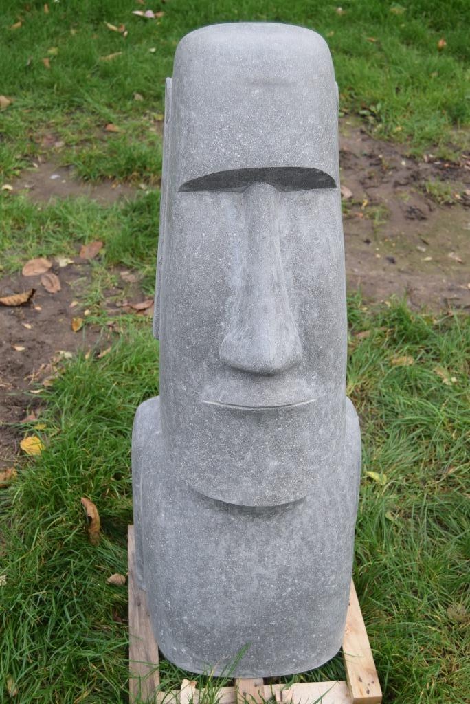 ② Standbeeld, buste MOAï 1 METER in gepatineerde steen (Nieuw ...