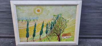 ② huile sur toile la cueillette de cerise signe lise brachet — Kunst ...