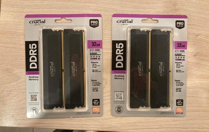 ② 64 gb ddr5 ( 4x16gb) crucial pro 6000 amd expo intel — Mémoire RAM ...
