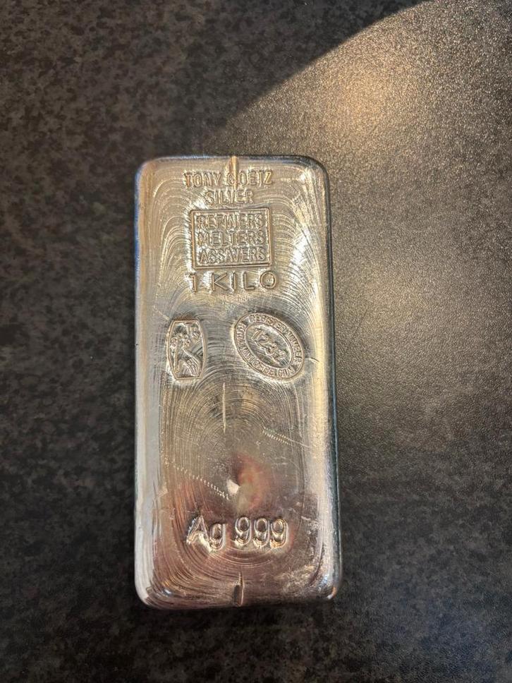 ② 1 Kilo Zilverbaar Tony Goetz – Ag 999 – Authentiek & Geregis — Métaux ...