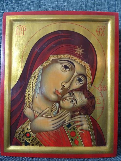 ② Groot geschilderd icoon Heilige Maria icoon ikoon Maria 1970 ...