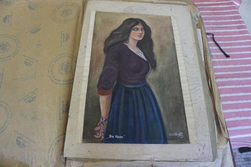 ② vintage tekening portret `` De Heks`` 1950 — Kunst | Tekeningen en ...