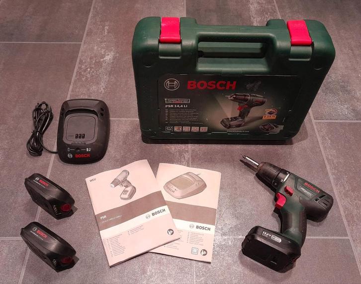 ② Bosch schroefmachine PSR 14,4v Li (3x lithium batterijen ...