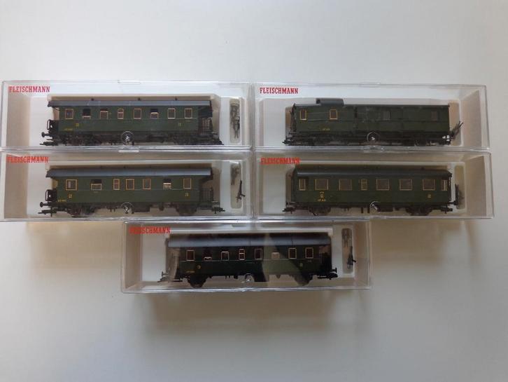 ② Fleischmann ho sncb/nmbs Lot de 5 Voitures 5070,1,2 (2) et 3 — Trains ...