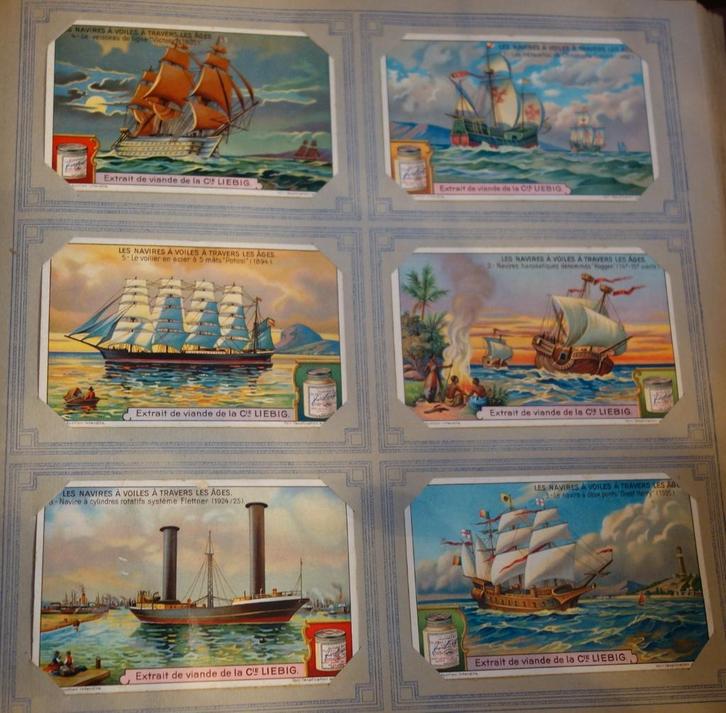 ② Set Liebig Prenten Les navires à voiles à travers les àges. — Foto's ...