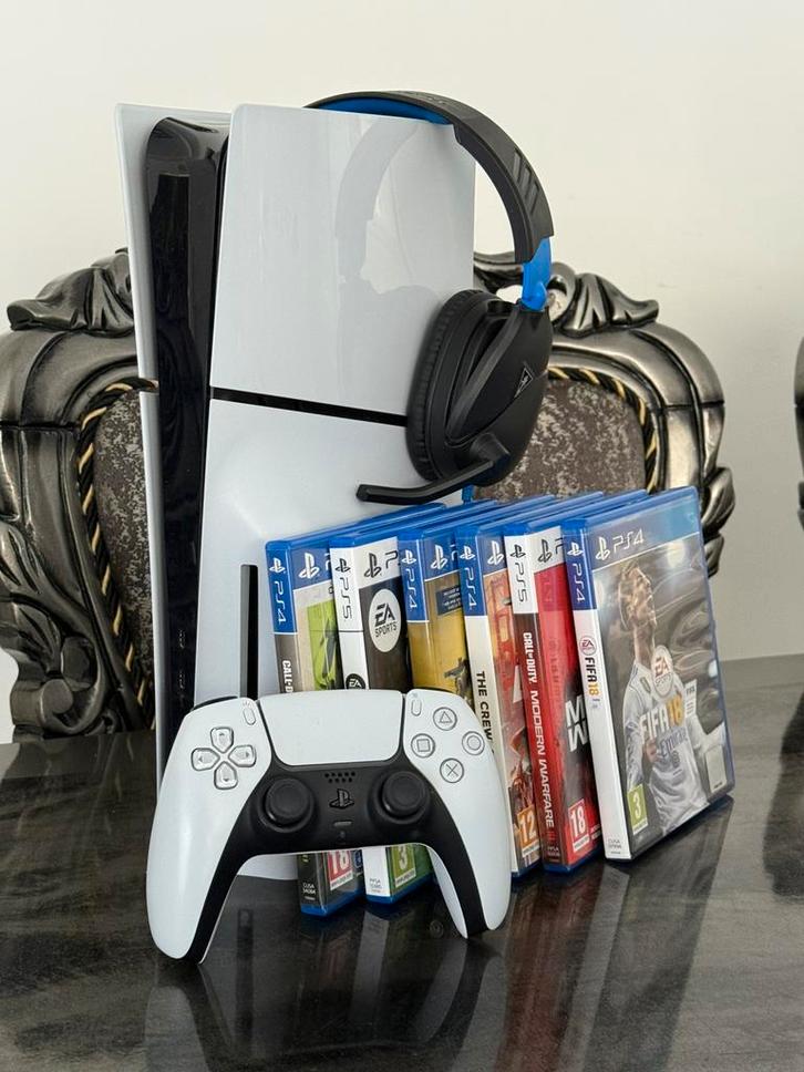 ② PS5 SLIM DISC + 6 SPELLEN + HEADSET — Consoles de jeu | Sony ...